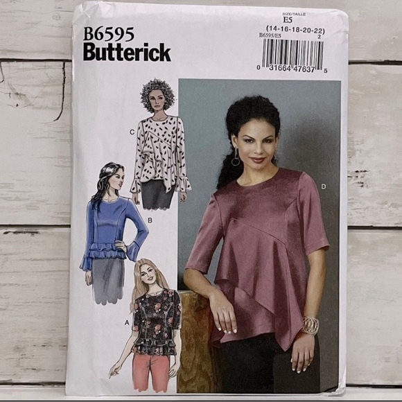 Butterick | Tops | 5 For 25 Butterick B6595 Womens Sewing Patterns Plus ...